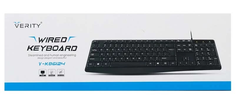 کیبورد با سیم وریتی مدل V-KB6124 - فروشگاه کافه ستوک