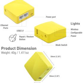 روتر آکبندGL.iNet MANGO GL-MT300N-V2 Mini Travel Router - فروشگاه کافه ستوک